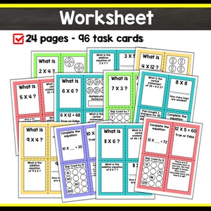 Multiplication 1-12 Task Cards - Etsy