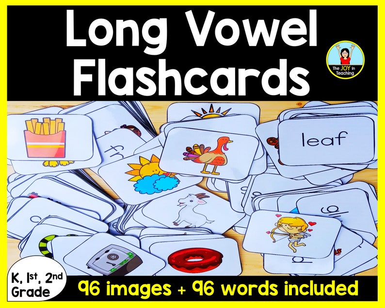 Long Vowel Word and Picture Flashcards - Etsy