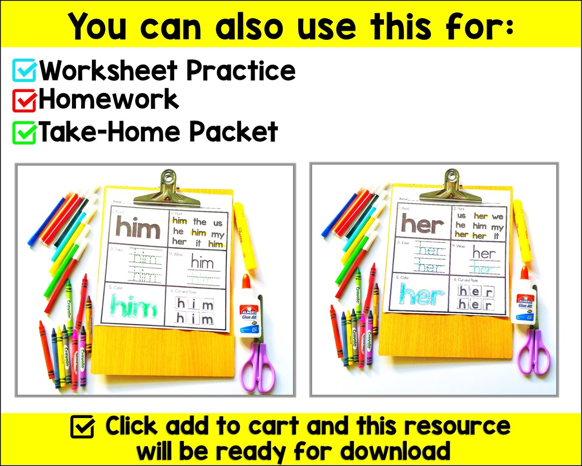 Personal Pronouns Sight Words Worksheet Sight Words Fluency Printable ...
