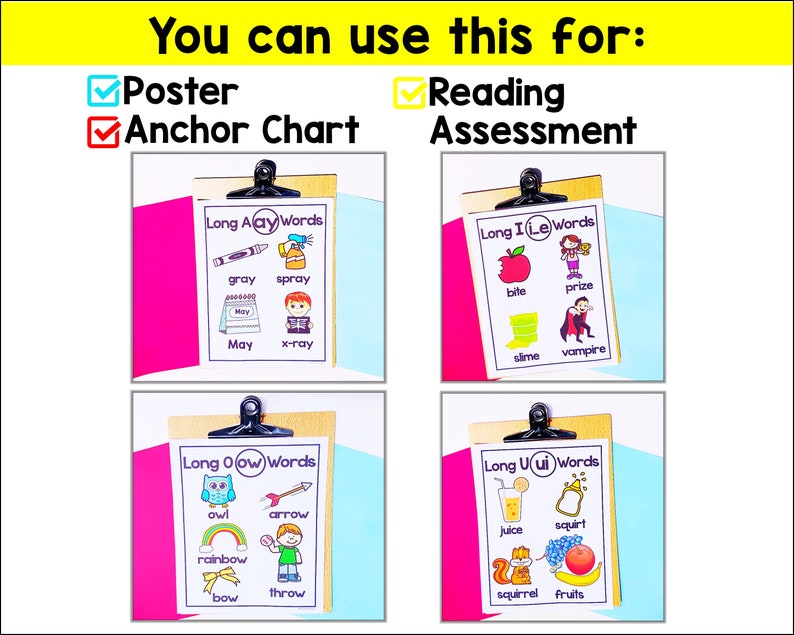 Long Vowel Posters - Etsy