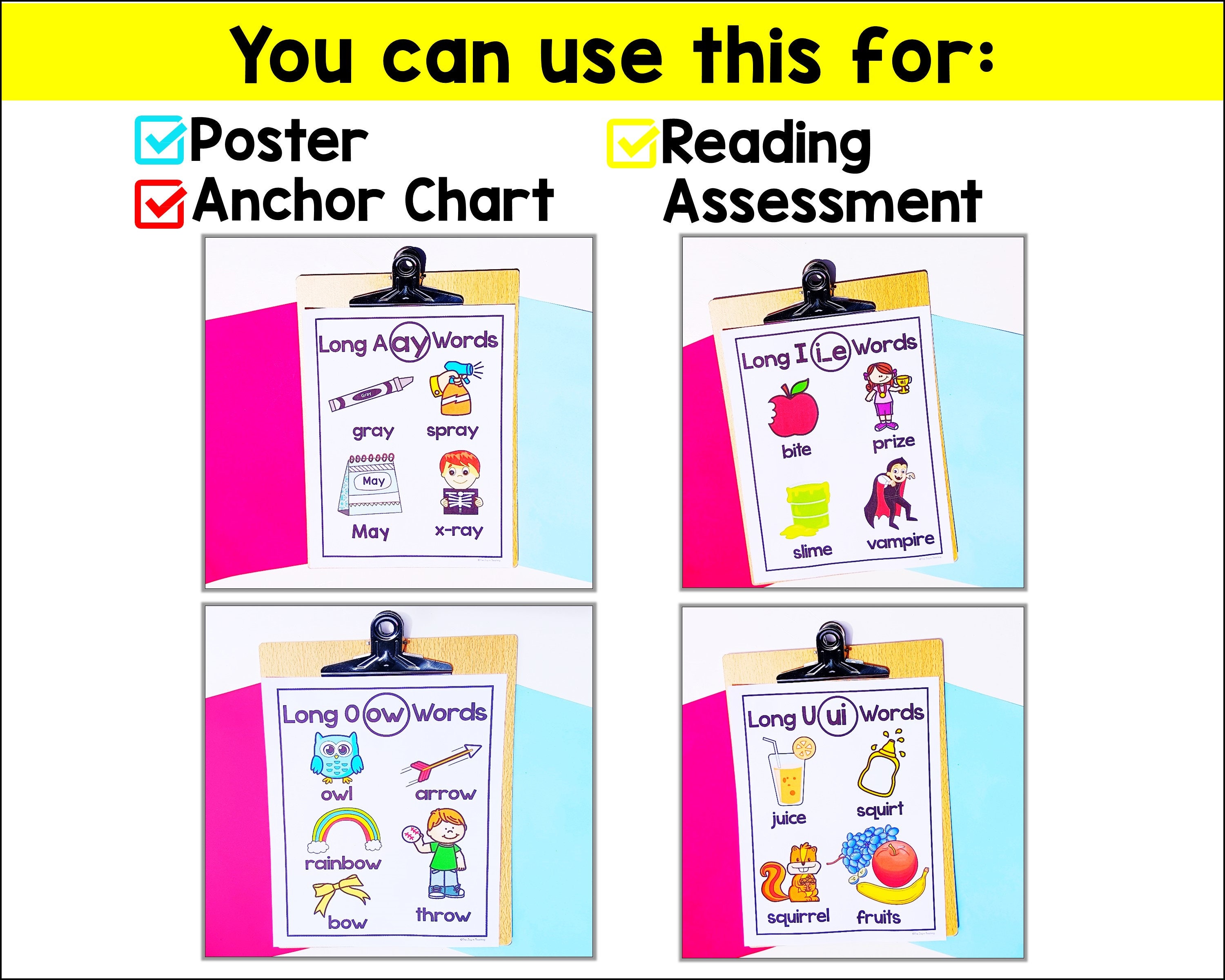 Long Vowel Posters - Etsy