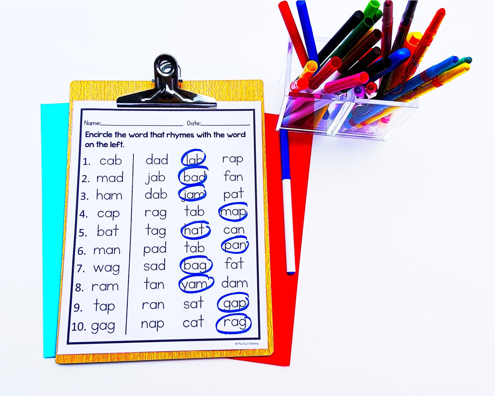 CVC Rhyming Words Worksheet - Etsy