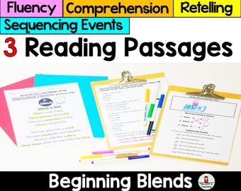 Beginning Blends Reading Comprehension Passage | Etsy