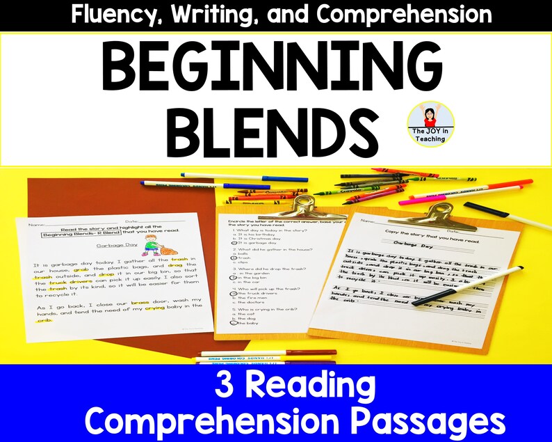 Beginning Blends Reading Comprehension Passage - Etsy