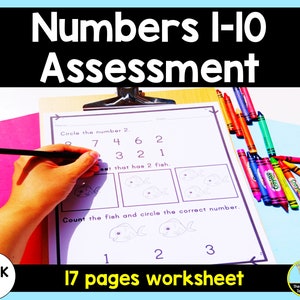 Numbers 1-10 Assessment Worksheet-numbers 1-10 Counting-numbers 1-10 ...