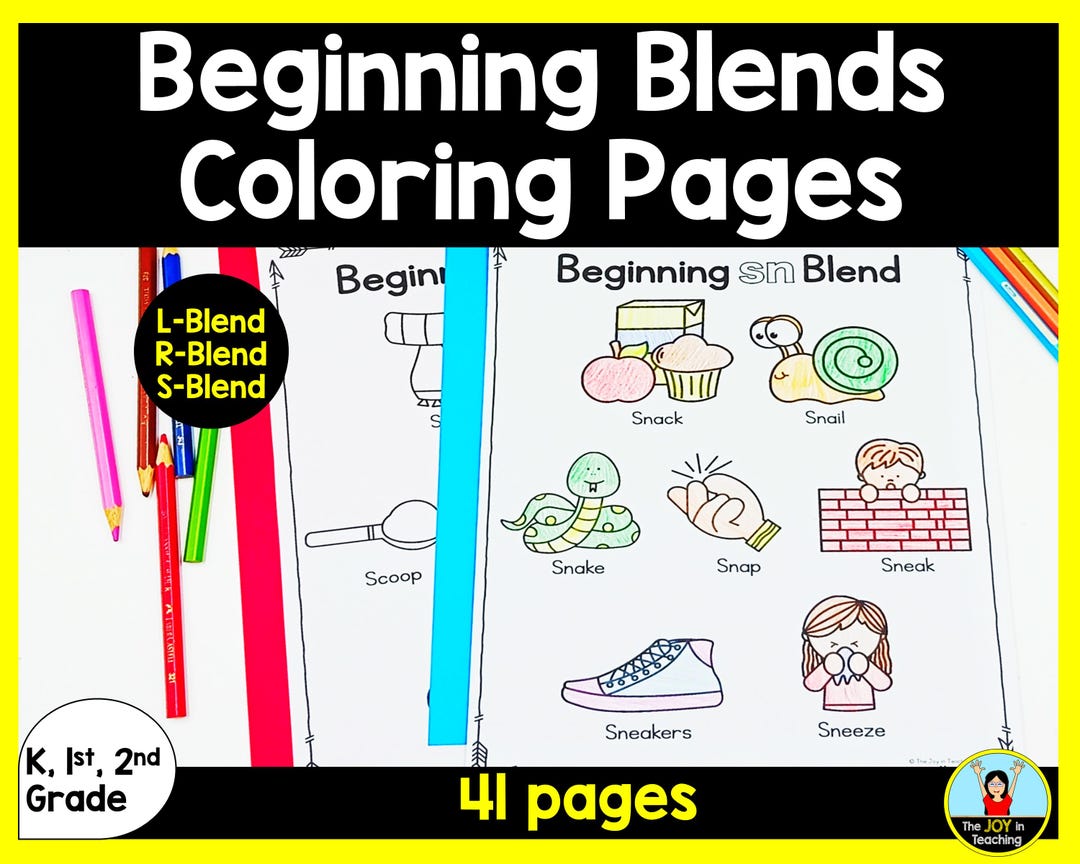 Beginning Blend Coloring Pages - Etsy