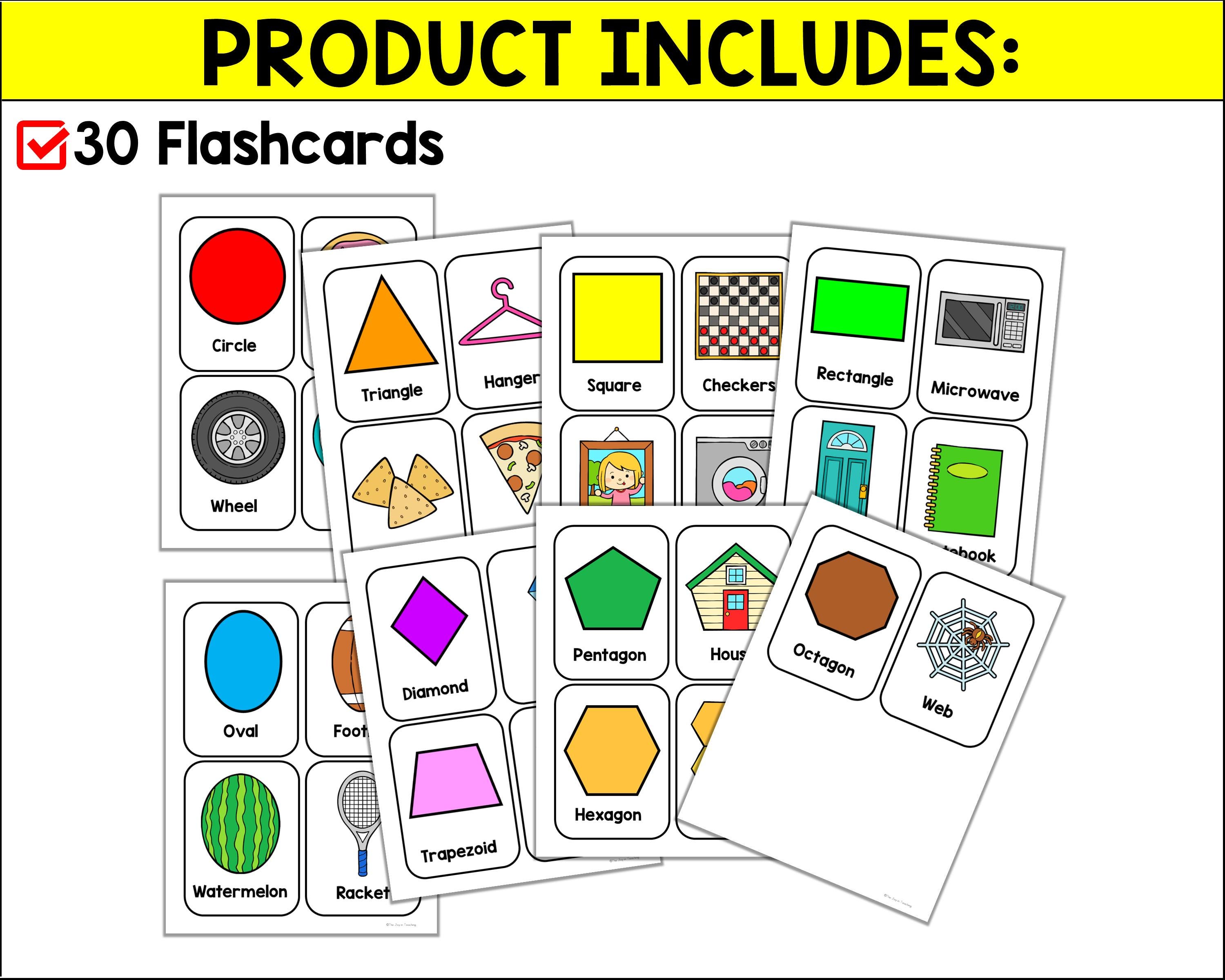 2D Shapes Real Life Objects Flashcards - Etsy