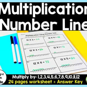 Multiplication Using Number Line Worksheet - Etsy