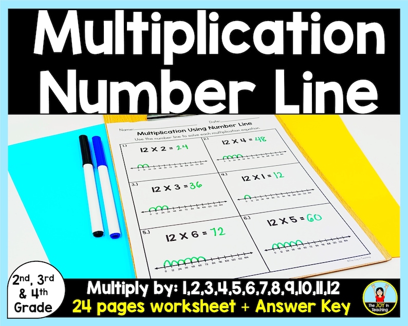 Multiplication Using Number Line Worksheet - Etsy
