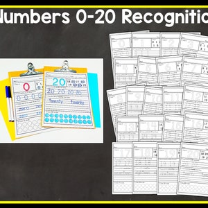 Numbers 0-20 Recognition, Counting, and Ordering Worksheet - Etsy