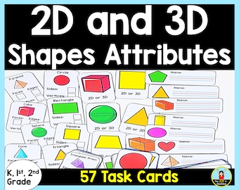 2D and 3D Shapes and Positions Task Cards - Etsy