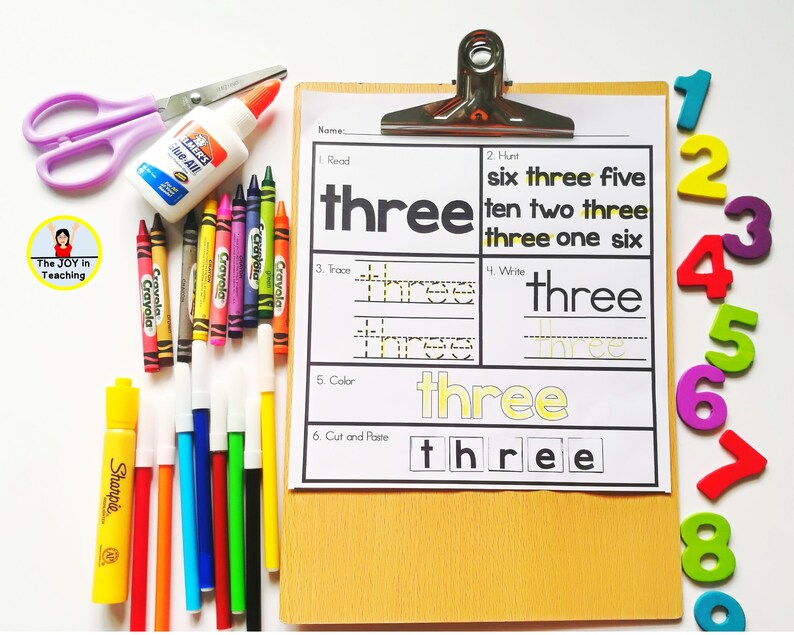 Number Words 1-10 Sight Words Worksheet-sight Words Fluency - Etsy
