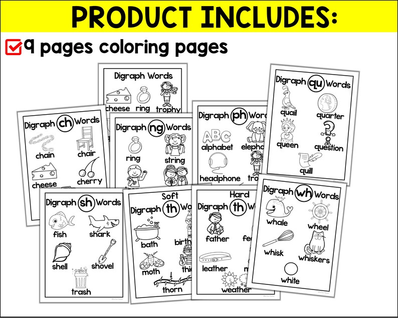 Digraph Coloring Pages - Etsy
