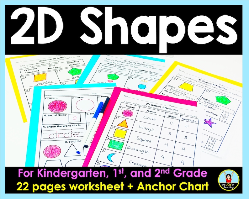 2D Shapes Worksheet - Etsy