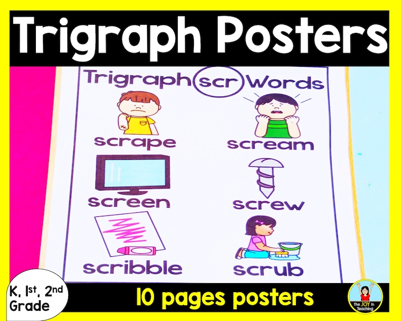 Trigraph Blends Posters: Scr, Shr, Spl, Str, Squ, Thr (PDF) - Etsy