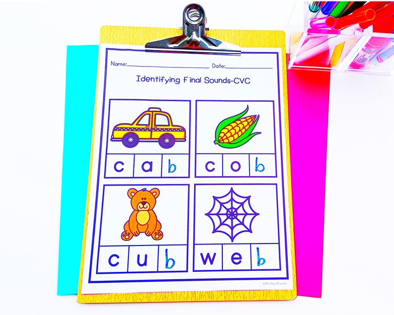 CVC Final Sounds Task Cards CVC Final Sounds Worksheet - Etsy