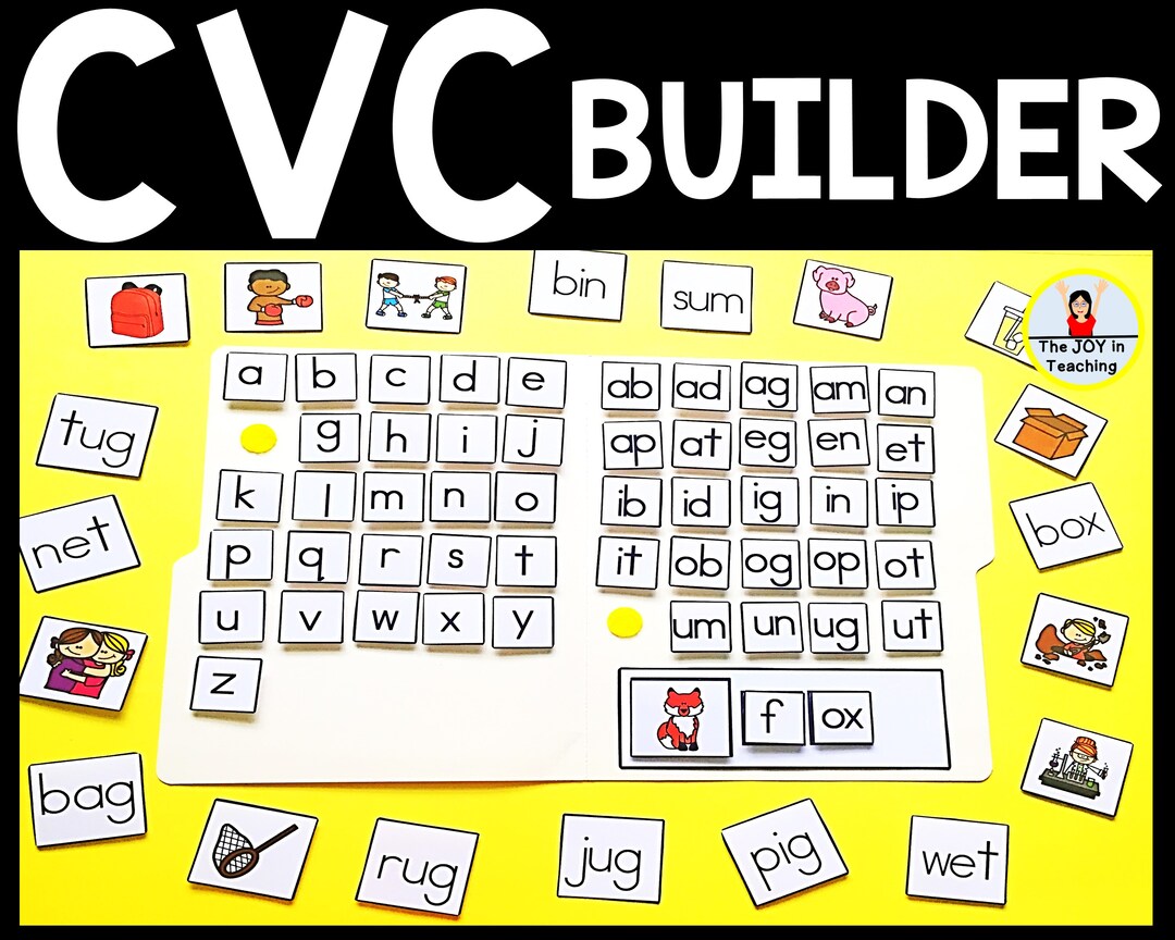 CVC Word Builder-word Families - Etsy