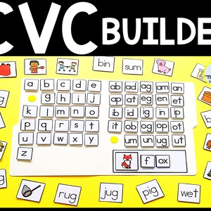 CVC Word Builder-word Families - Etsy