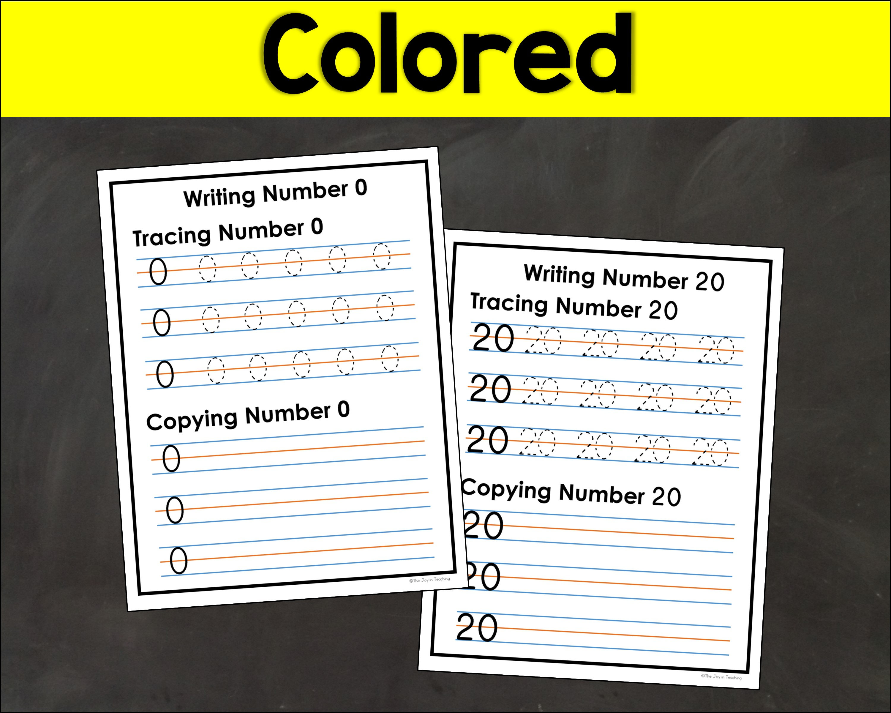 Numbers 0-20 Tracing and Writing Worksheet - Etsy