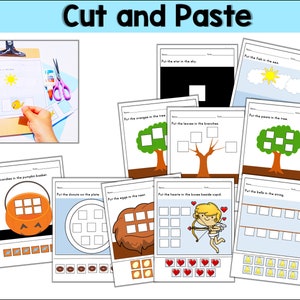 Numbers 1-10 Cut and Paste-number Counting Printable - Etsy