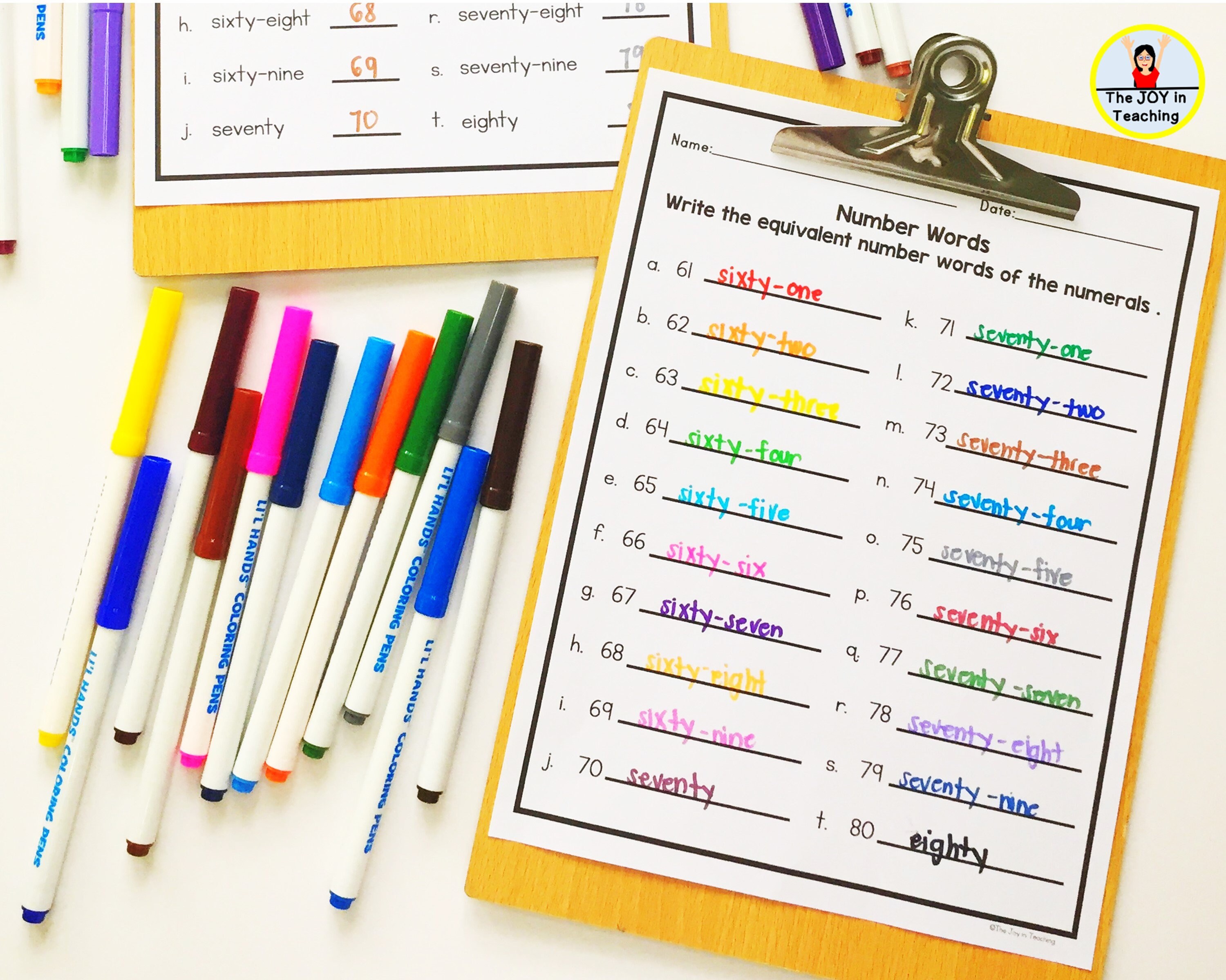 Number Words Numbers 1-120 Worksheet - Etsy