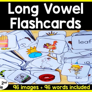 Long Vowel Word and Picture Flashcards | Etsy