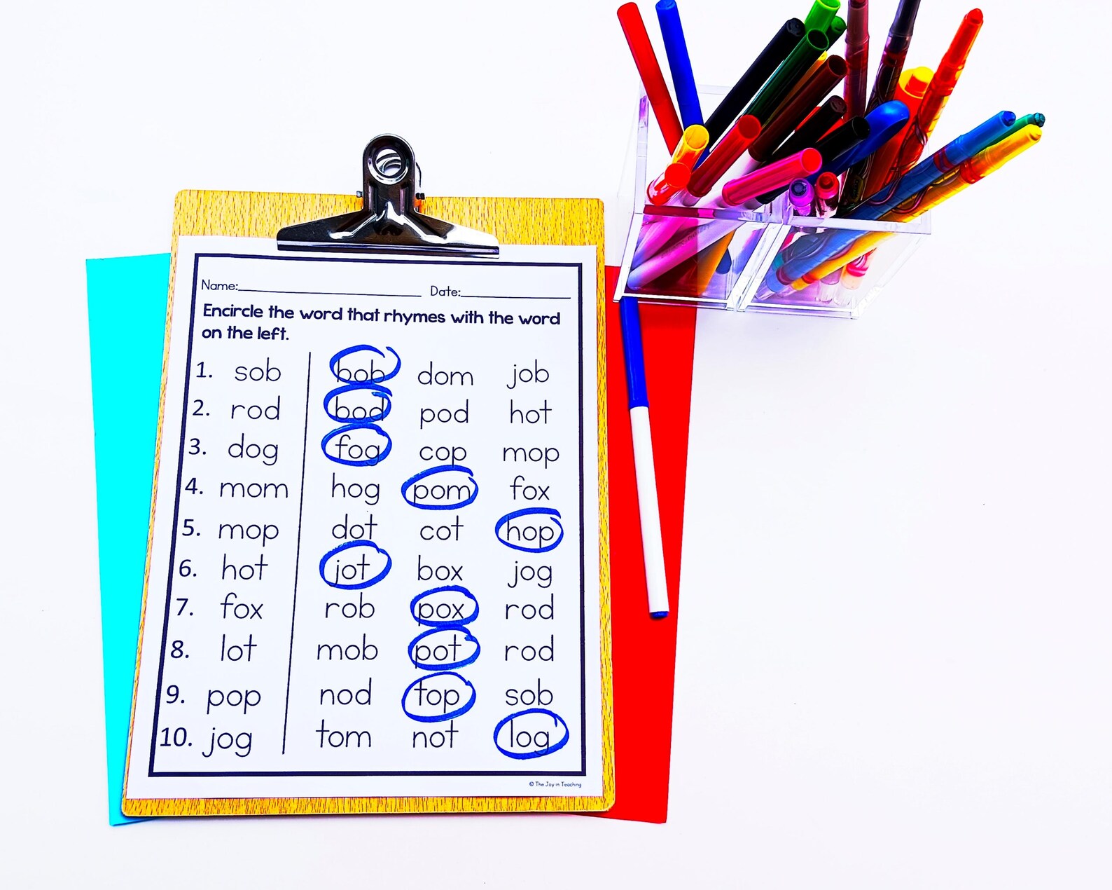 CVC Rhyming Words Worksheet - Etsy