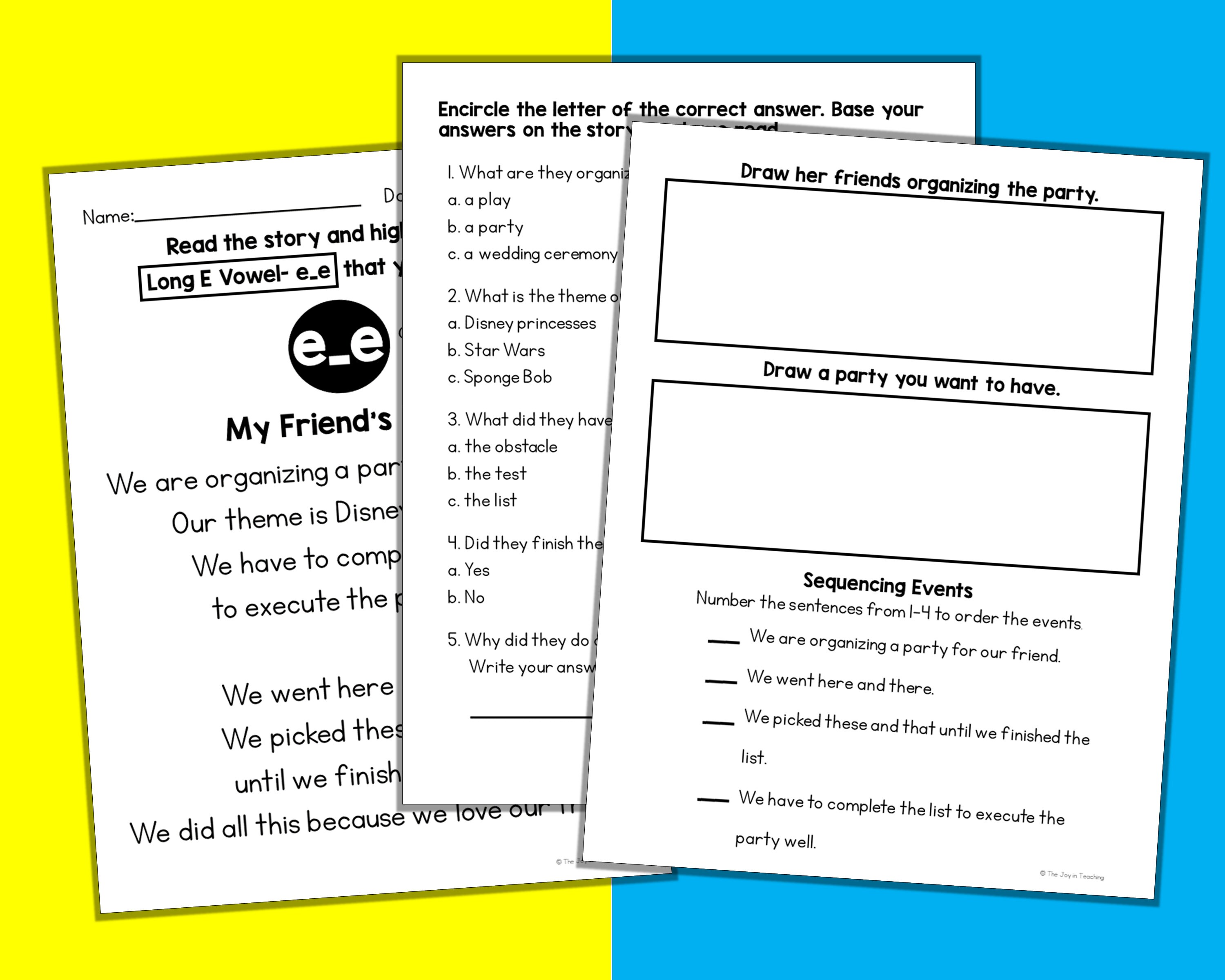 Long Vowel E Reading Comprehension Passage - Etsy