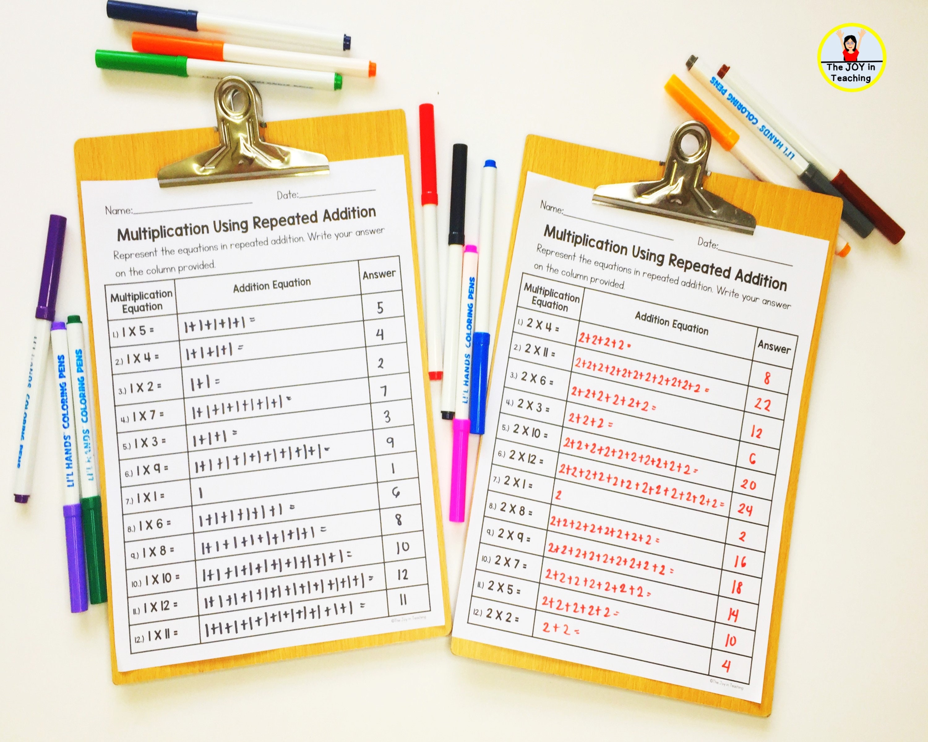 Repeated Addition Worksheet - Etsy