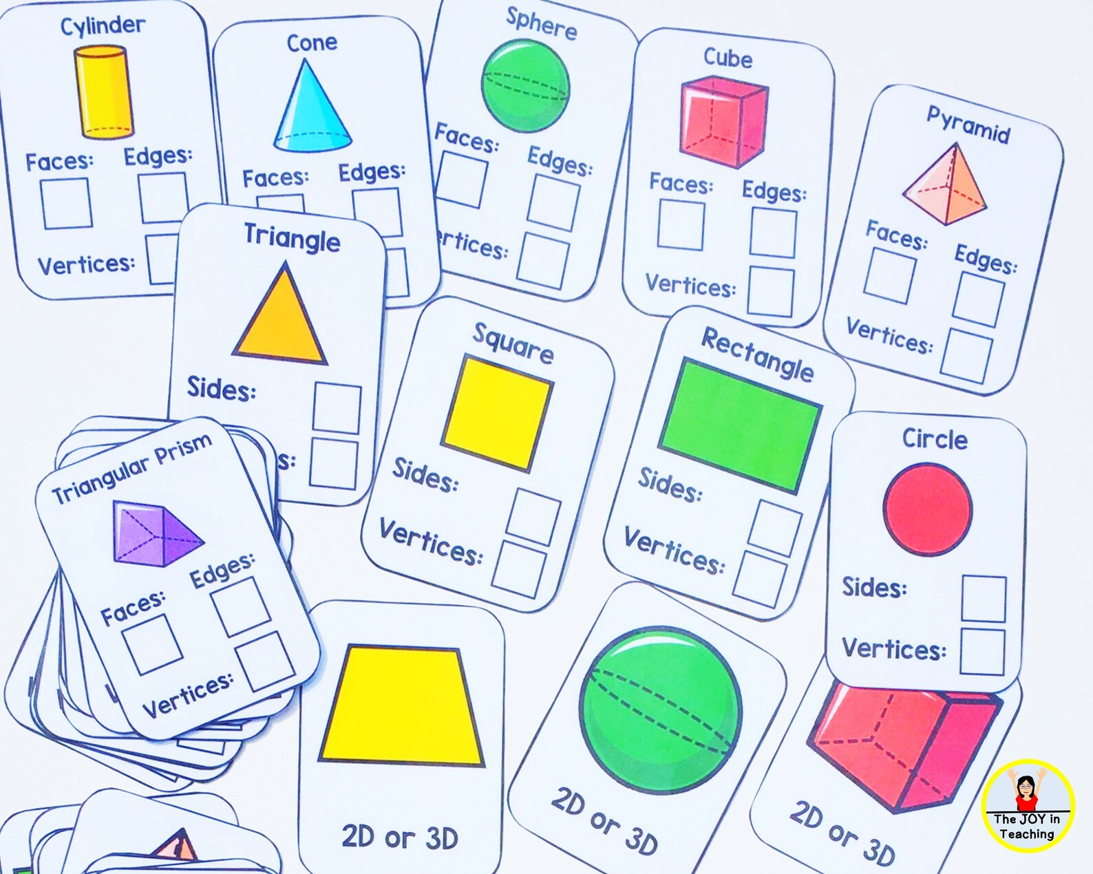 2D and 3D Shapes Task Cards (Instant Download) - Etsy