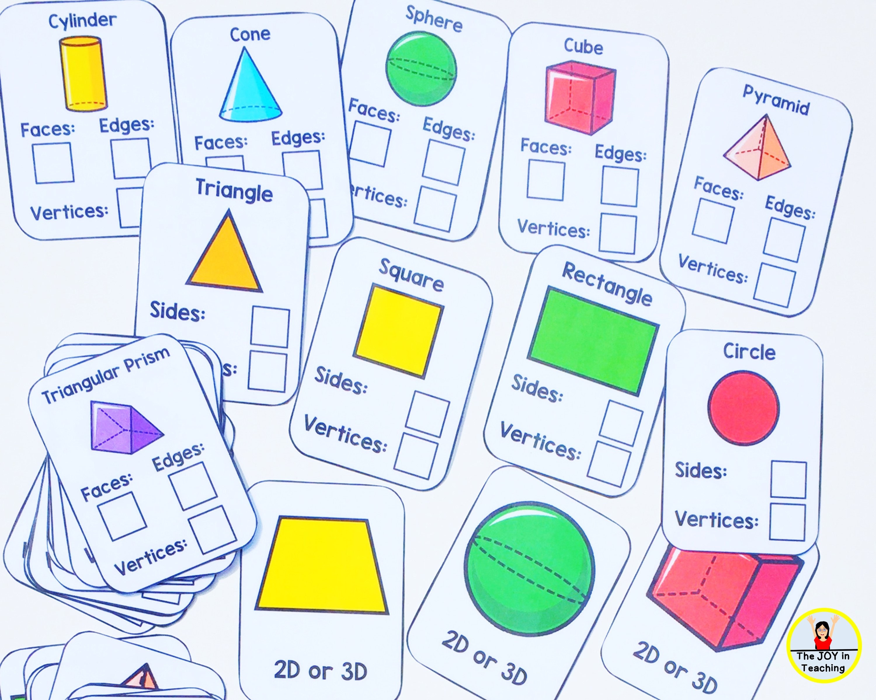 2D and 3D Shapes Task Cards (Instant Download) - Etsy