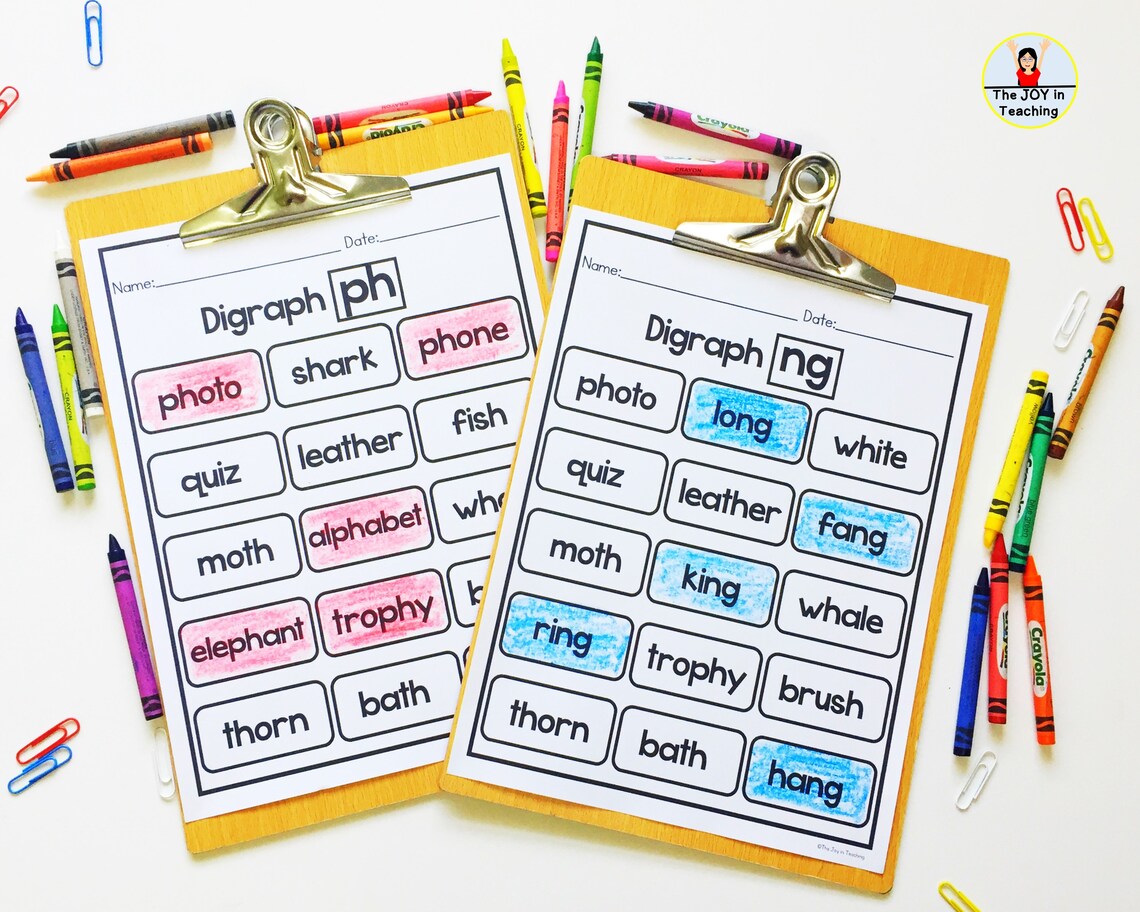 Digraph Word Hunt Worksheet - Etsy