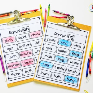 Digraph Word Hunt Worksheet - Etsy