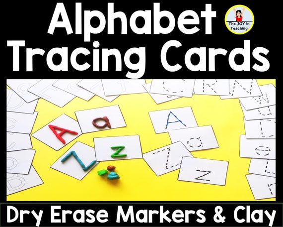 Preschool Alphabet Tracing Flash Cards | Etsy