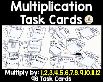 Multiplication Math Clip Cards / Flash Cards/ Multiplication - Etsy