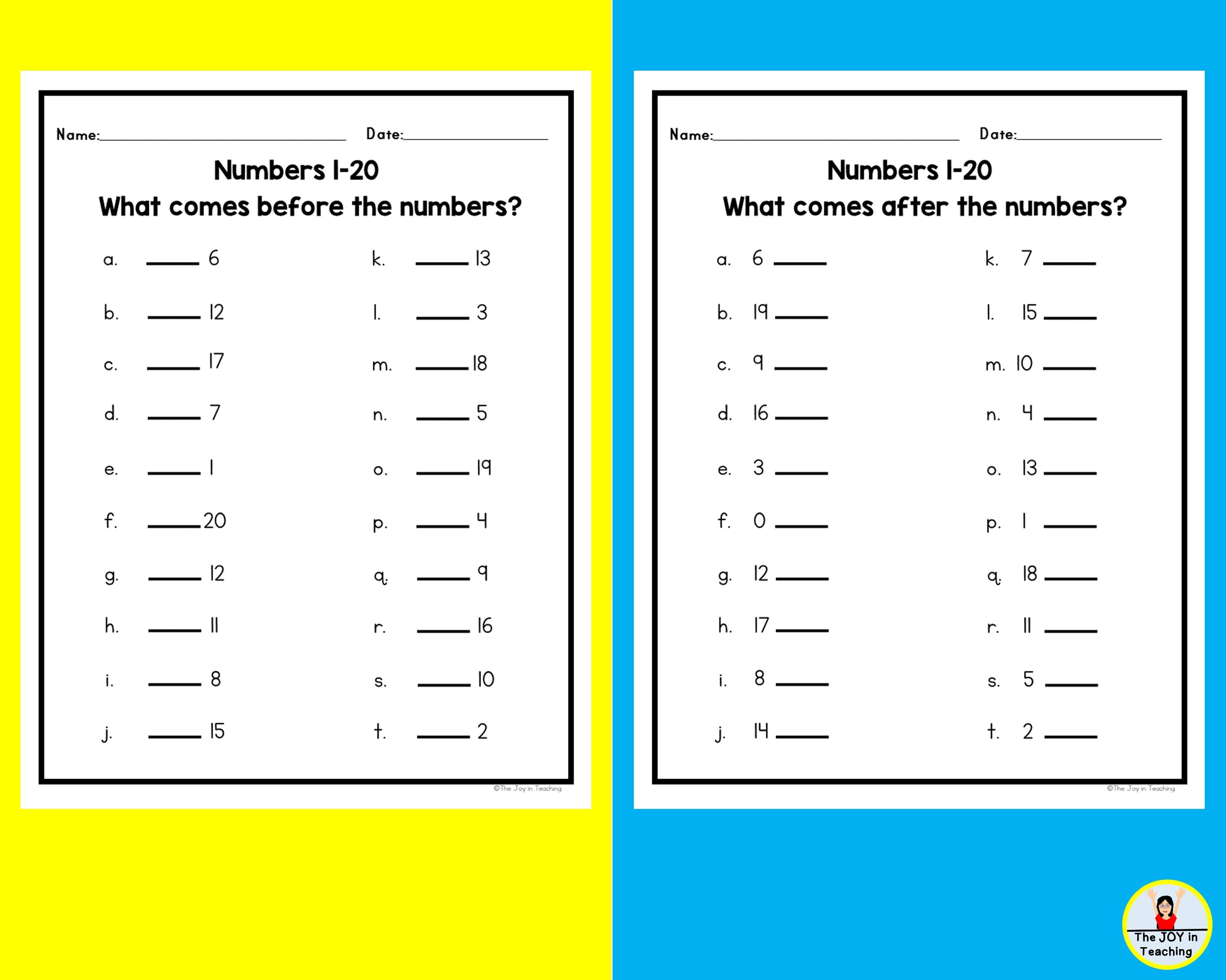 Numbers 0-20 Recognition Counting and Ordering Worksheet - Etsy UK
