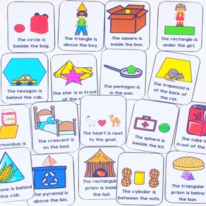 2D and 3D Shapes and Positions Task Cards - Etsy