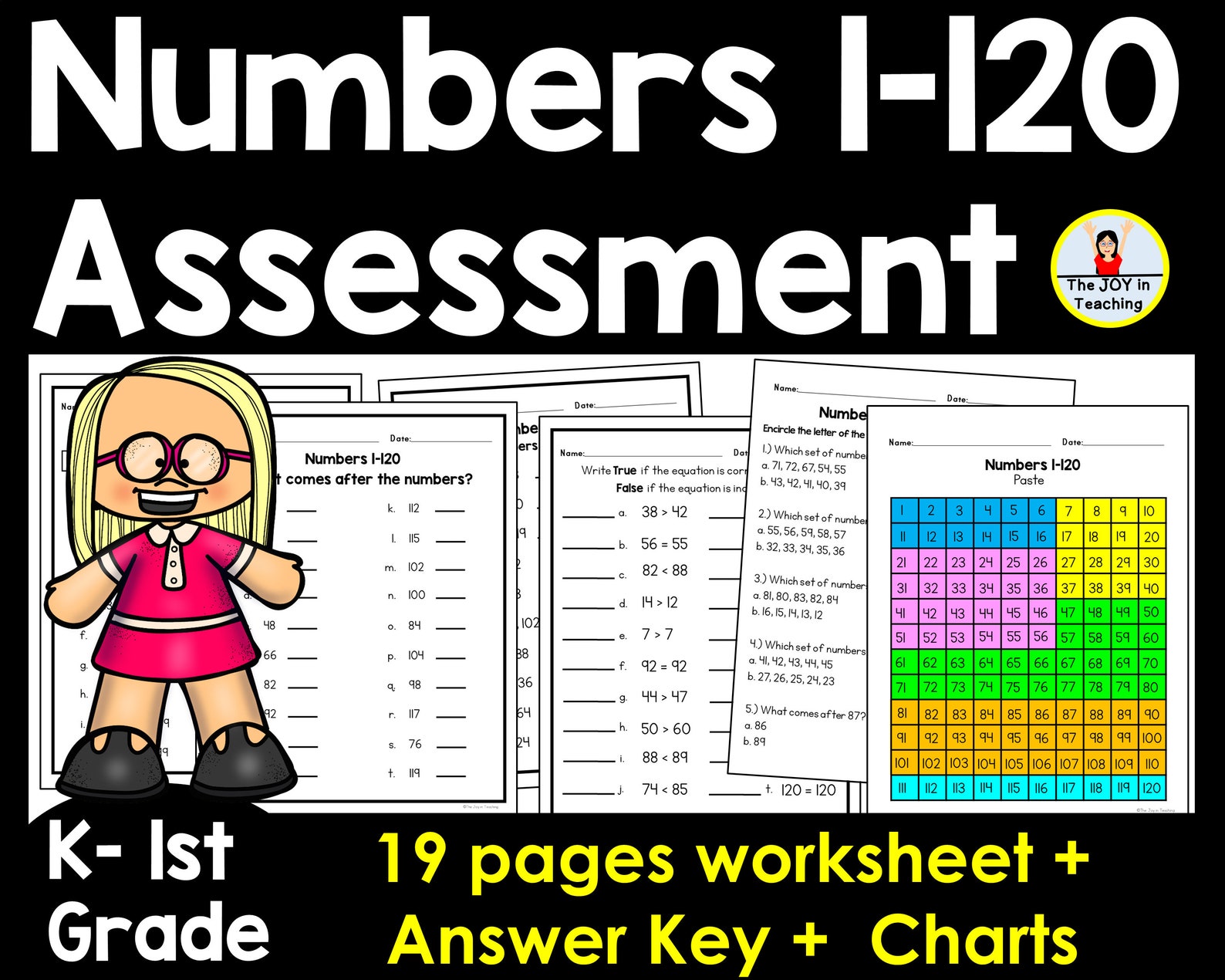 Numbers 1-120 Assessment Worksheet - Etsy