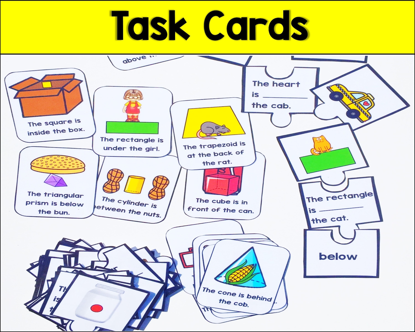 2D and 3D Shapes and Positions Task Cards - Etsy