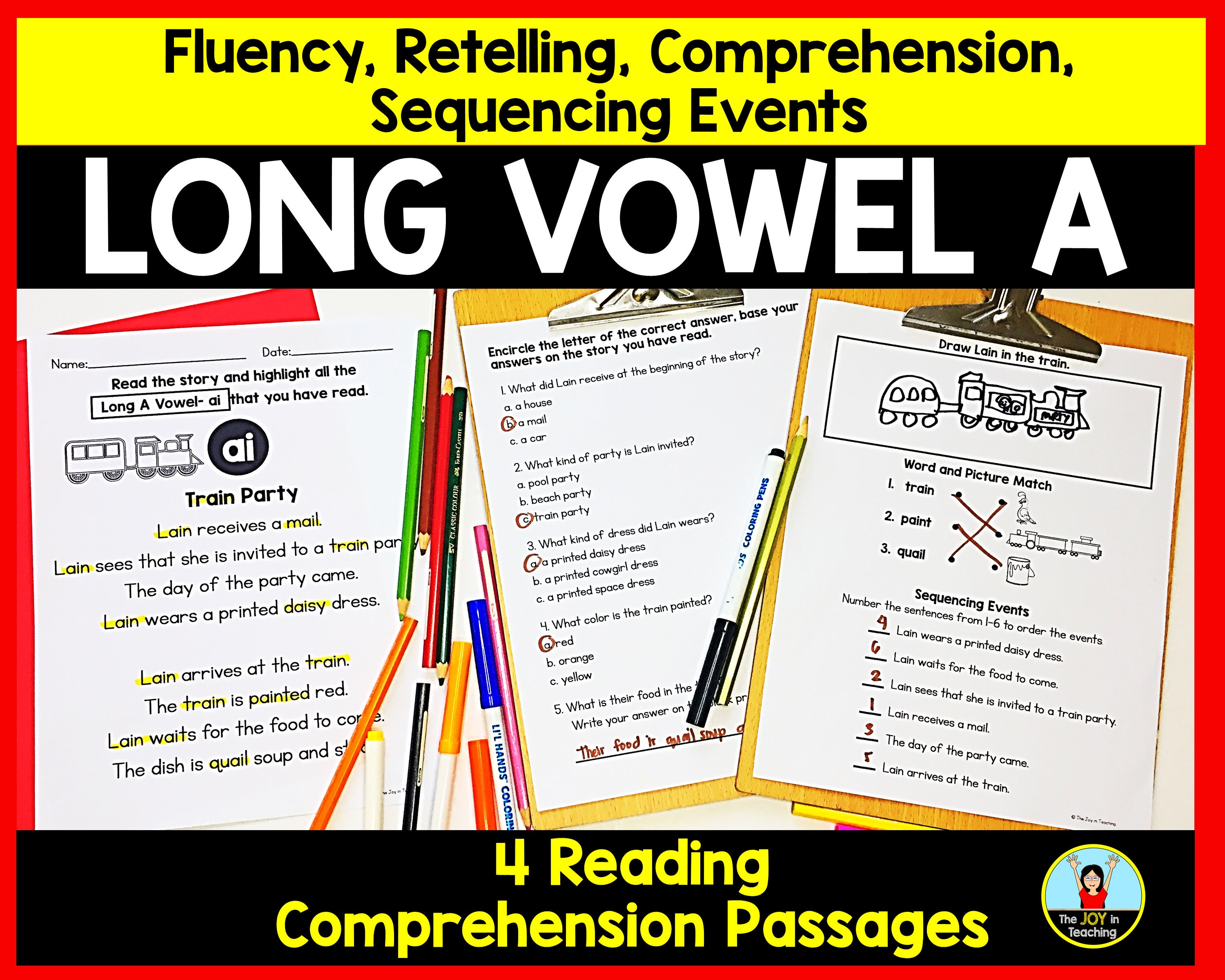 Long Vowel A Reading Comprehension Passage - Etsy
