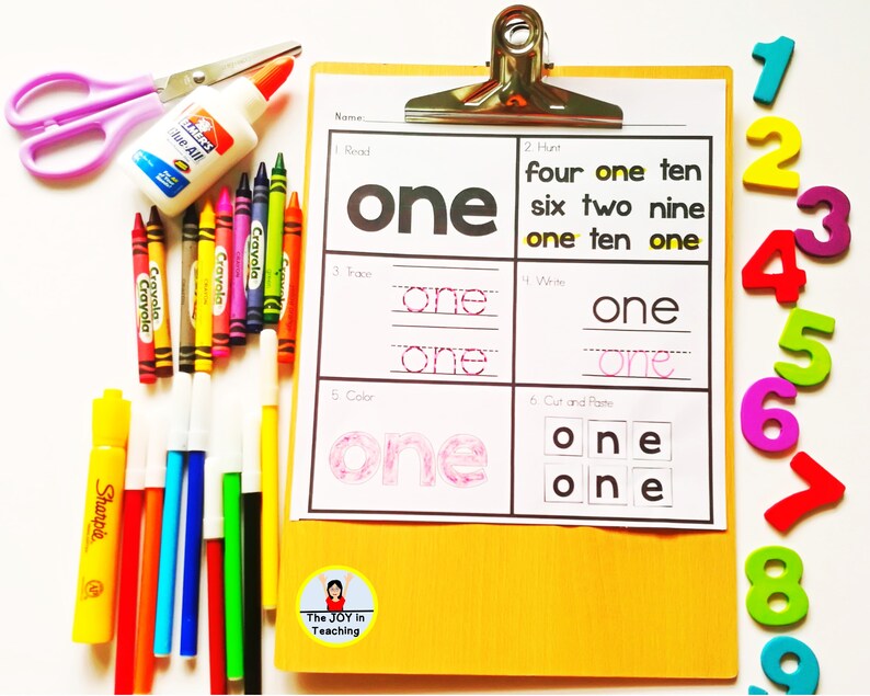 Number Words 1-10 Sight Words Worksheet-sight Words Fluency - Etsy