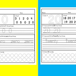 Numbers 0-20 Recognition Counting and Ordering Worksheet - Etsy