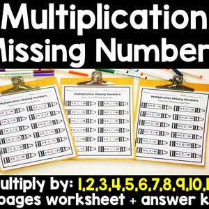 Multiplication Missing Numbers - Etsy
