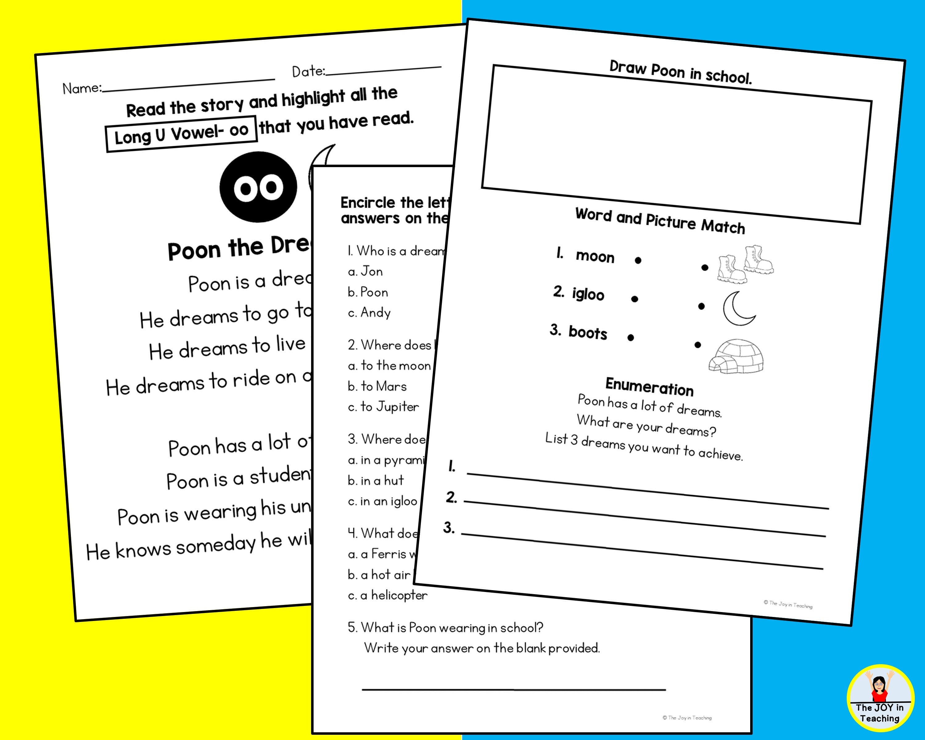 Long Vowel U Reading Comprehension Passage - Etsy