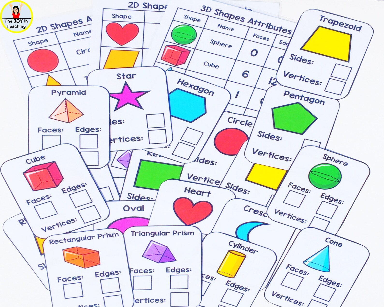 2D and 3D Shapes Task Cards (Instant Download) - Etsy