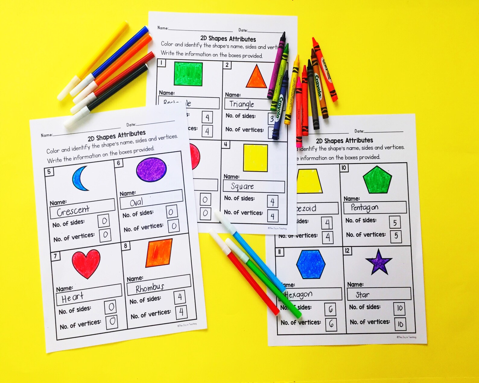 2D Shapes Worksheet - Etsy