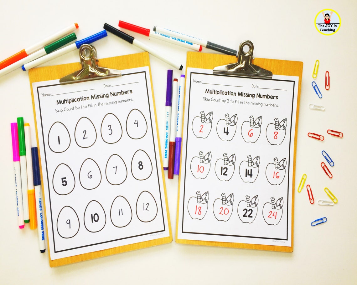 Multiplication Skip Count Missing Numbers Activity - Etsy