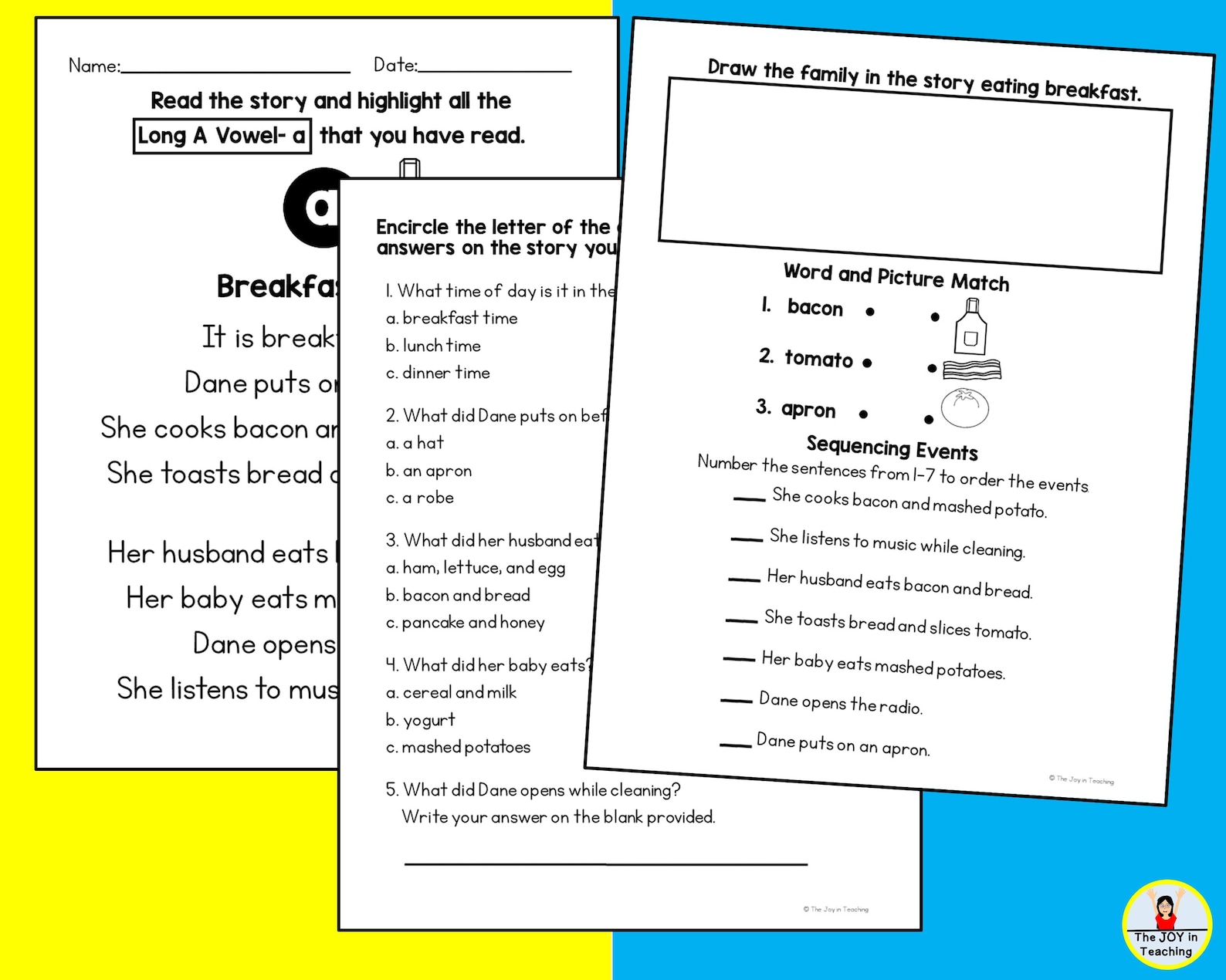 Long Vowel A Reading Comprehension Passage - Etsy