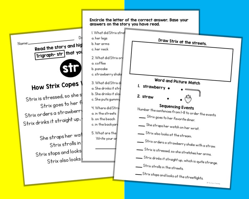 Trigraph Reading Comprehension Passage - Etsy