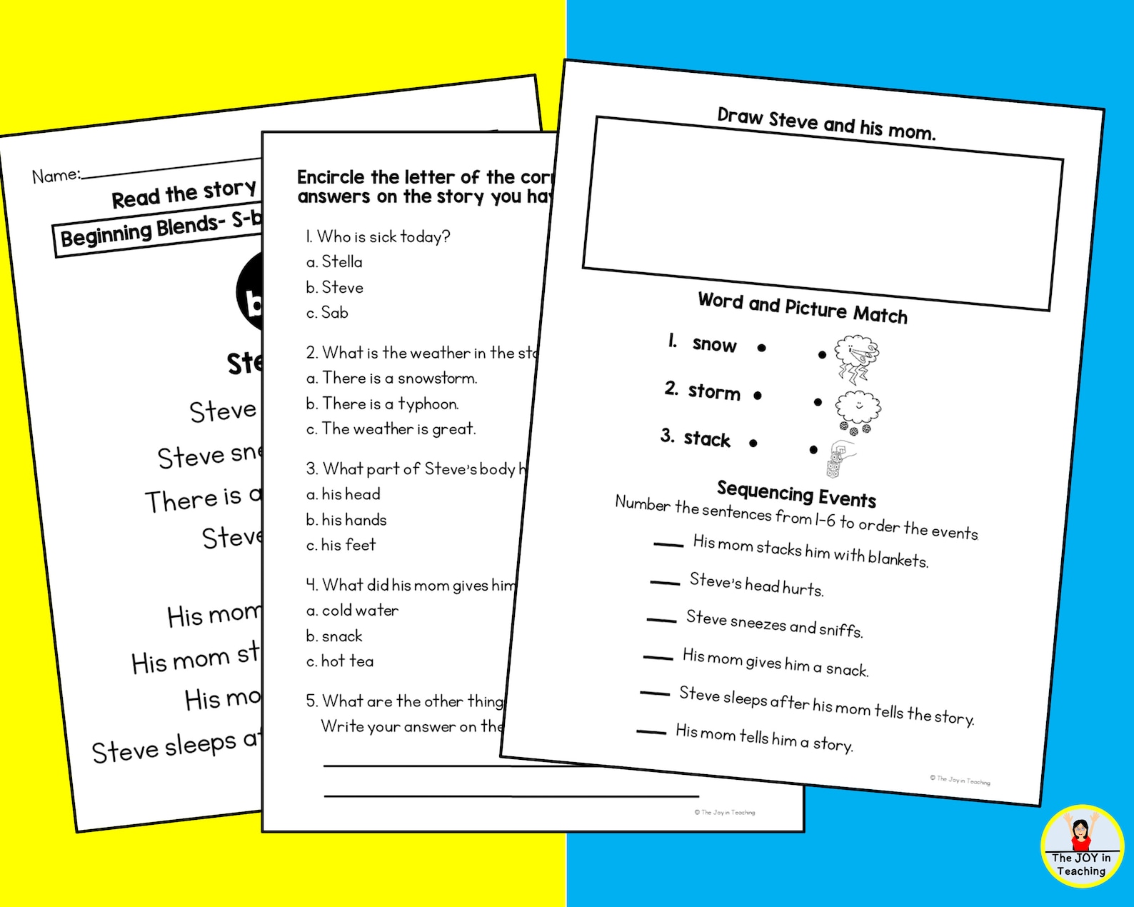 Beginning Blends Reading Comprehension Passage - Etsy